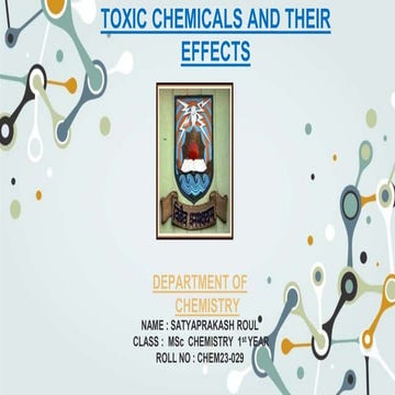 Toxic Chemicals ^0 their effects in human | PPTX