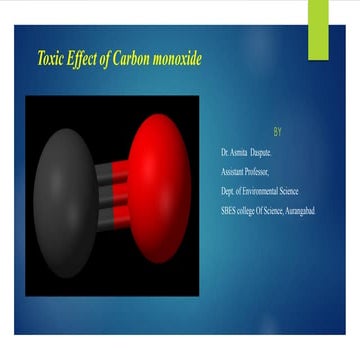 Toxic effect of carbon monoxide | PDF | Lung and Respiratory Health ...