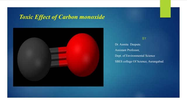 Carbon monoxide poisoning | PPTX