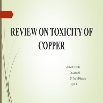 Toxicity of Copper - Ayurvedic perspective of Tamra | PDF