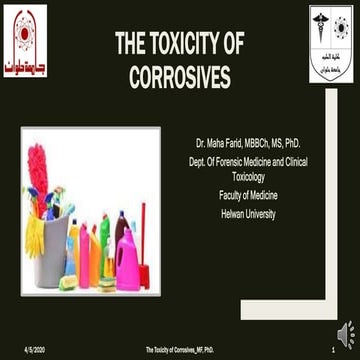 Toxicity of corrosives | PPTX