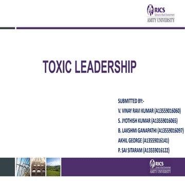 Toxic leadership ppt | PPTX
