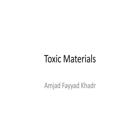 Toxic materials | PDF