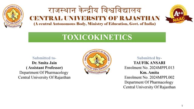 toxicokinetics and saturation kinetics | PPTX