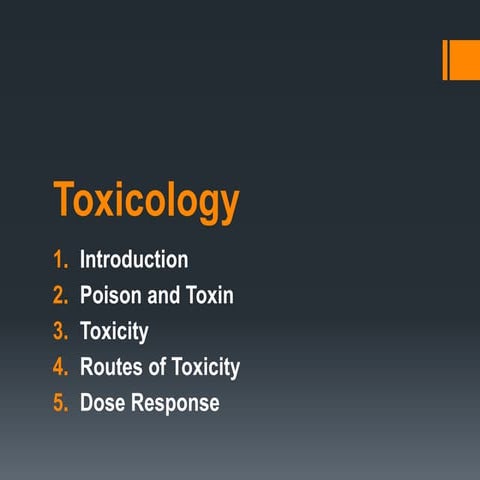 Basic definition and types of toxicology | PPTX