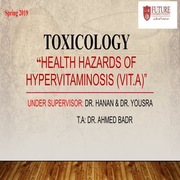Health Hazards of Hypervitaminosis ( Vitamin A) | PPT
