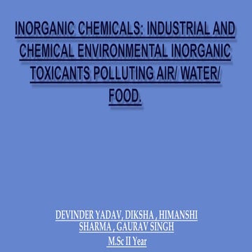 TOXICANTS AFFECTING ENVIRONMENTAL | PPTX