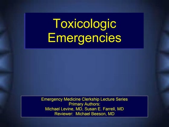 Toxidromes poisoning in emergency medicine | PPT