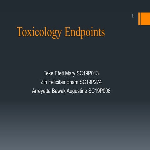 Toxicology endpoints | PDF