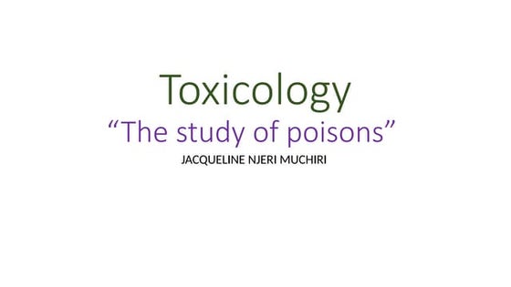 Basic definition and types of toxicology | PPTX