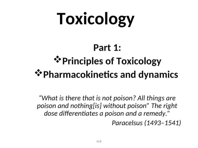 Basic definition and types of toxicology | PPTX