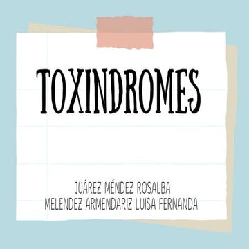 Toxindromes.pdf presentación de enfermería en el cuidado crítico | PDF