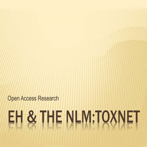 Toxnet: Government Information | PPT