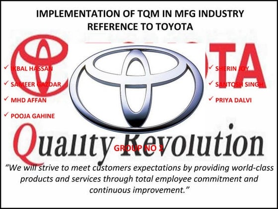 Tqm in Toyota | PPTX