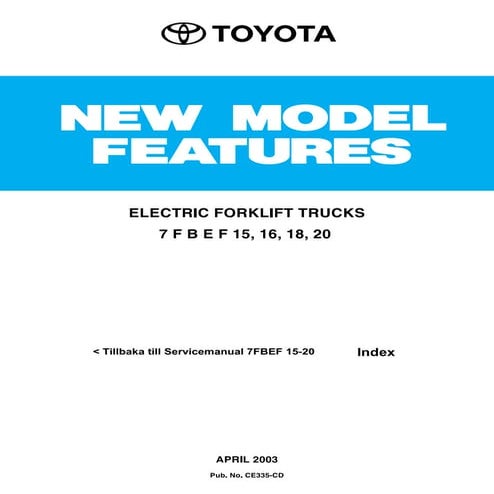Toyota 7FBEF20 Electric Forklift Trucks Service Repair Manual.pdf