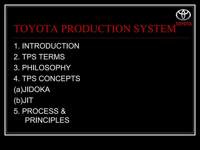 Toyota Production System Tools Amp Technique 10 Elements Amp Principles ...