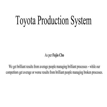 Toyota production system | PPTX