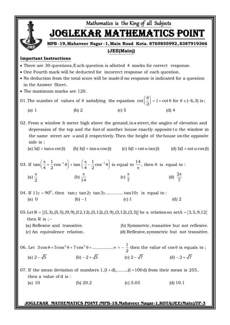 Maths test | PDF