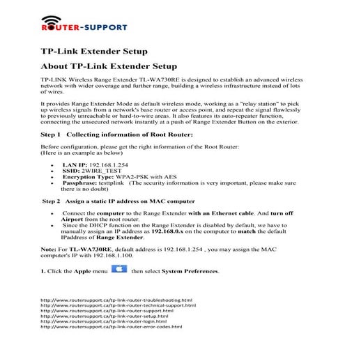 Tp link extender setup | PDF
