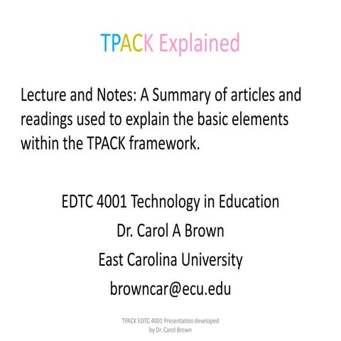 Tpack explained | PPTX