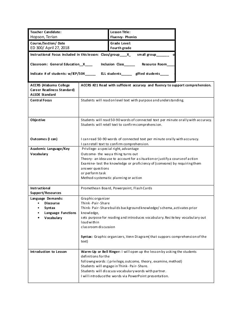 Tpack Lesson Plan Example