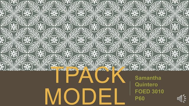 TPACK as a Framework for Technology Driven Teaching and Learning | PDF