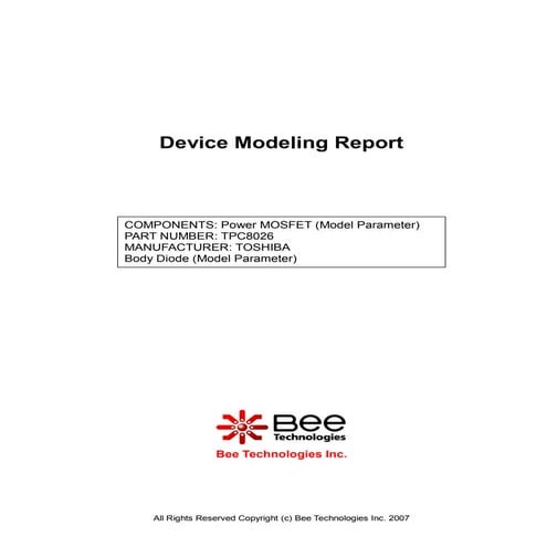 SPICE MODEL of TPC8026 (Standard+BDS Model) in SPICE PARK | PDF | Computer Software and ...
