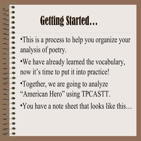 Tpcastt powerpoint poetry analysis using tpcastt | PPT