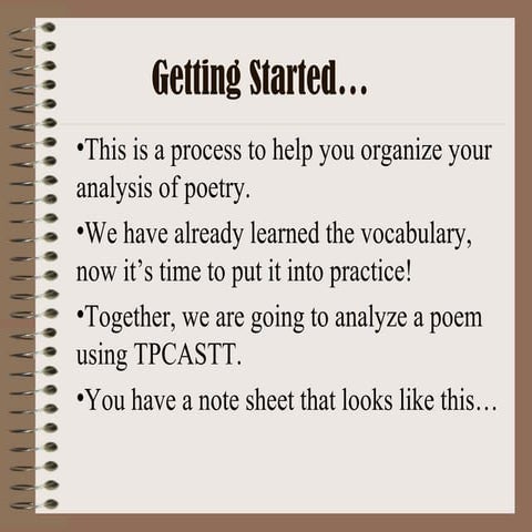 POETRY ANALYSIS -TPCASTT | PPT
