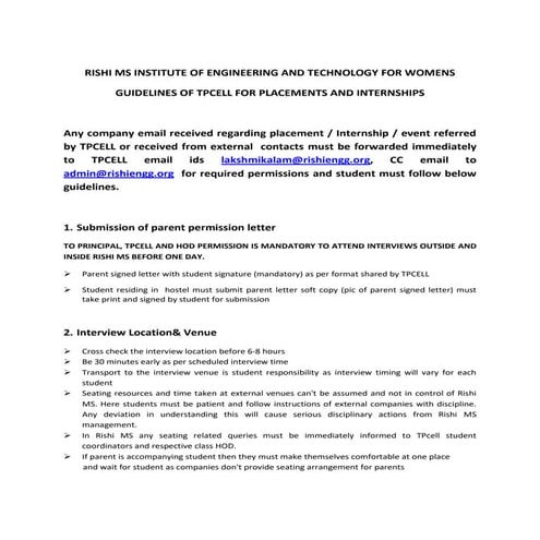 TP cell guidelines (1).docx | College Planning | College Education