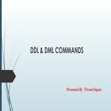 TP DDL & DML COMMANDS.pptx on Mysql deatils about command | PPTX