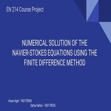 Numerical Solution of the navier stokes equations using the finite ...