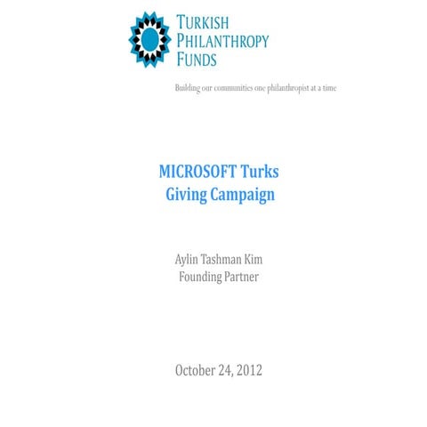 TPF Presentation:MICROSOFT Turks Giving Campaign | PDF