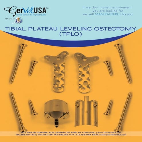 Tplo Tibial Plateau Leveling Osteotomy) surgical instruments | PDF ...