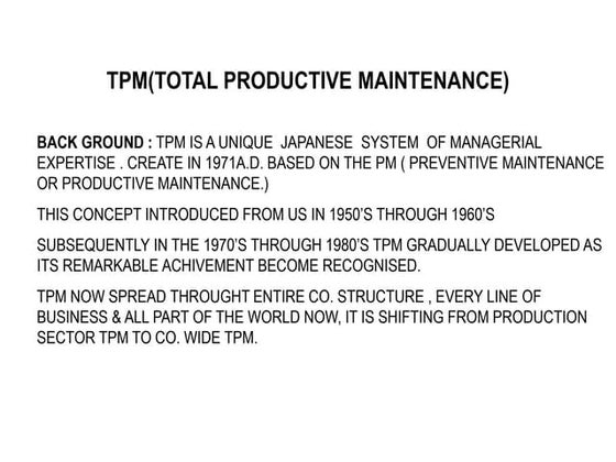 Tpm jishu hozen-machine cleaning the way to achieve zero breakdown | PPT
