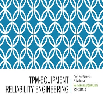 Tpm Equipment Reliability Engineering | PPTX