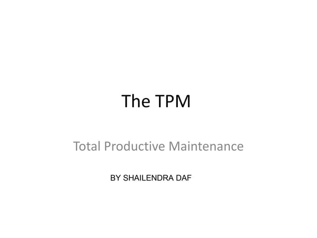 Tpm training | PPT