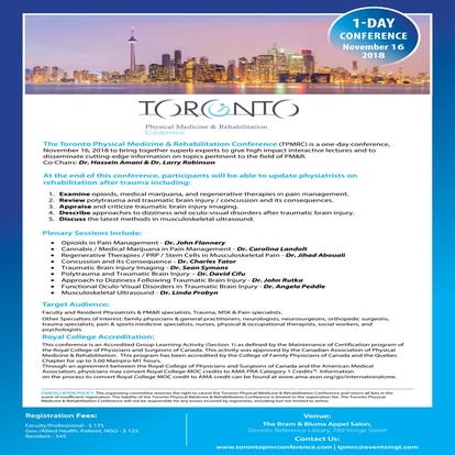 TORONTO PHYSICAL MEDICINE & REHABILITATION CONFERENCE | PDF | Free Download