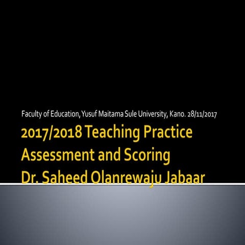 Assessing Students on Teaching Practice | PPTX
