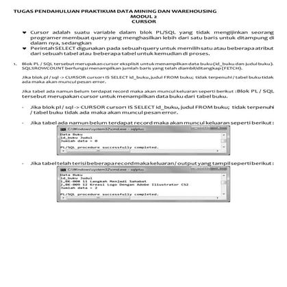 Tugas Pendahuluan Praktikum Data Mining Dan Warehousing Modul 2 | PDF