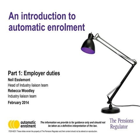 Auto Enrolment: Part one: Employer duties | PPT