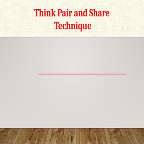 think pair share Encourage individual thinking about a topic or ...