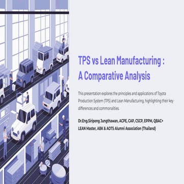 TPS vs Lean Manufacturing A Comparative Analysis | PDF