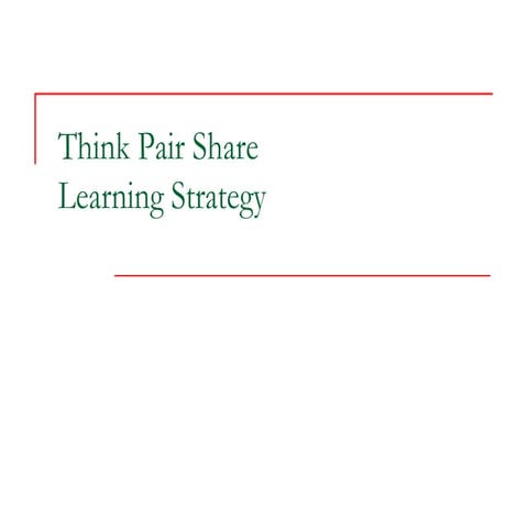 ThinkPairShare learning strategy | PPTX