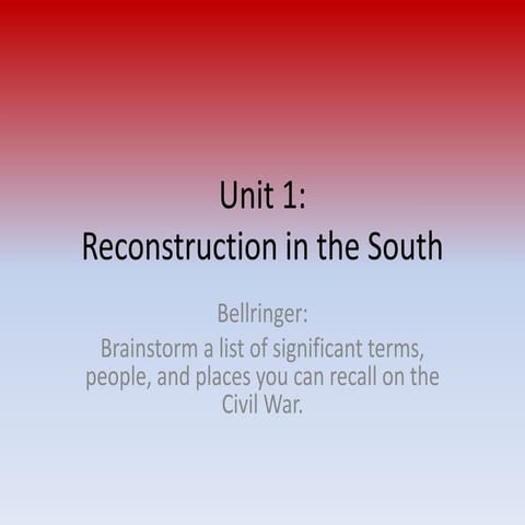 Reconstruction: Group Activity | PPT