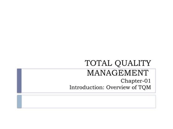 Total Quality Management lecture 1 | PPT