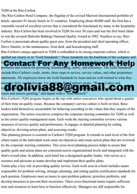 Ritz carlton credo | DOC | Hotels and Motels | Travel Type