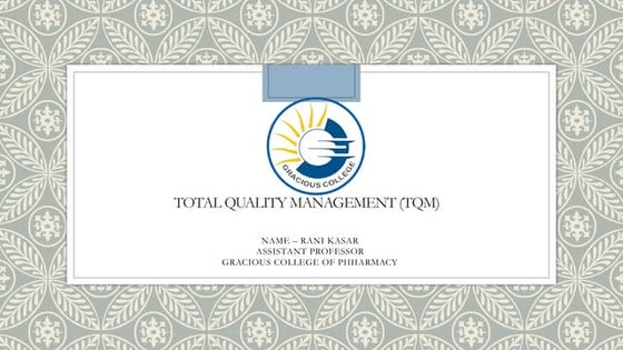 Total Quality Management (TQM) | PPTX | Business Administration | Business