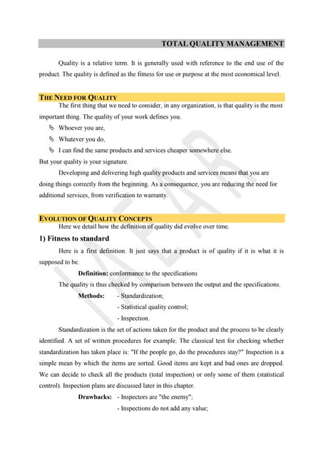 Introduction to Quality | PDF