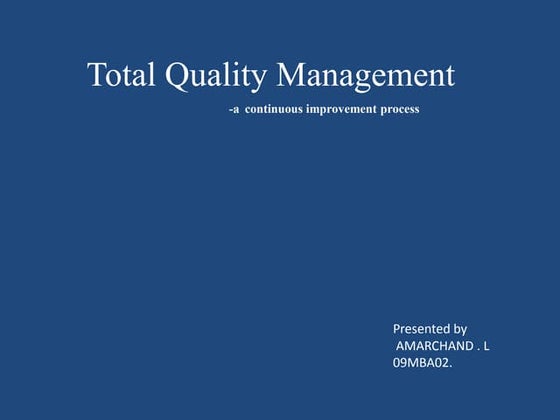 Introduction to total quality management(tqm) | PPTX
